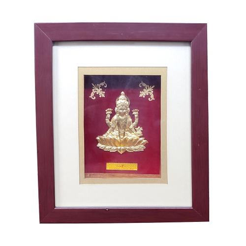Divine Goddess Lakshmi 24K Gold Foil Photo Frame