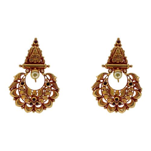 Traditional 22 KT Gold Chand Bali Drop Earrings
