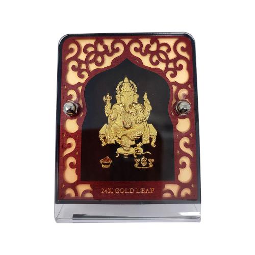 Spiritual Lord Ganesha 24K Gold Foil Photo Frame