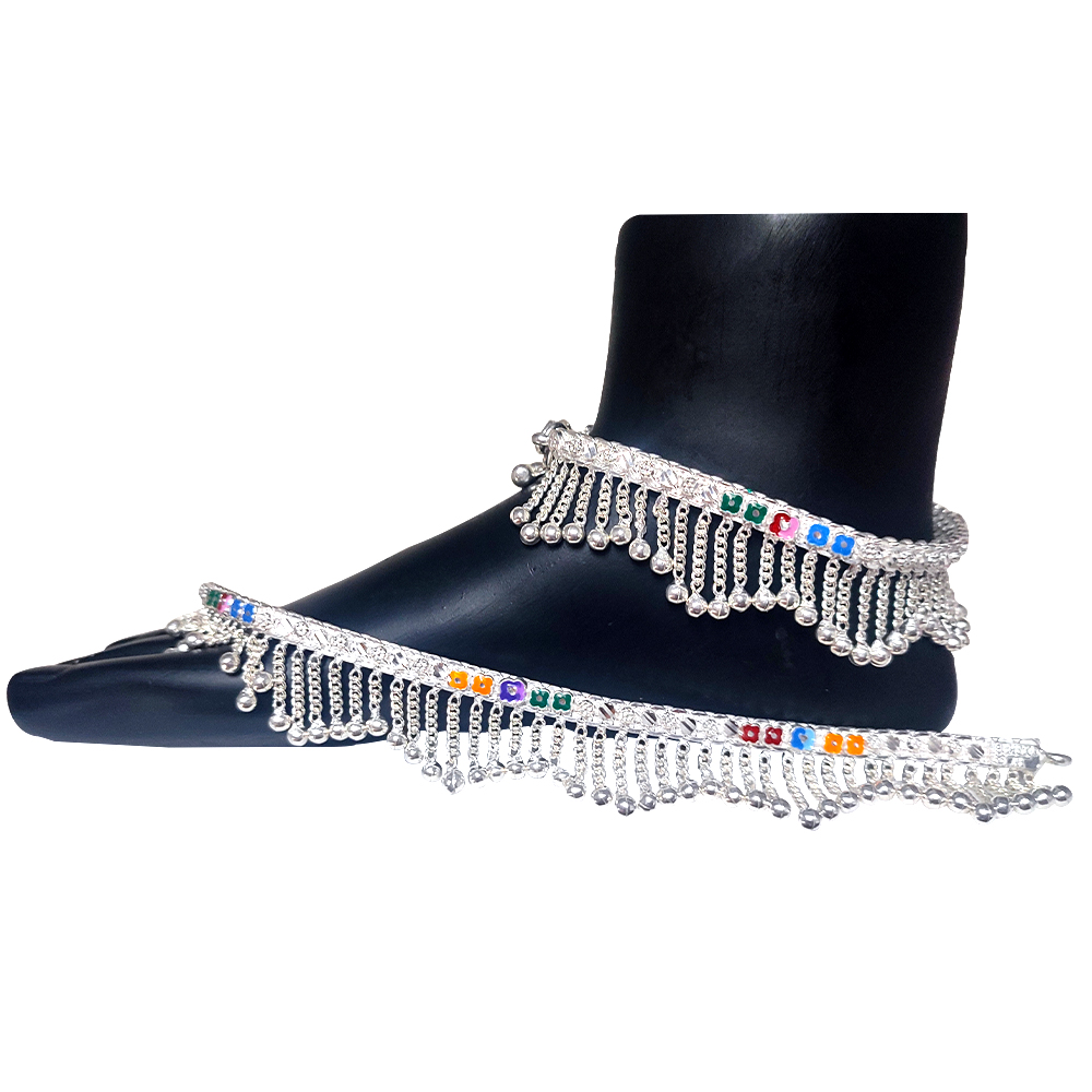 9.5 Inches Silver Payal for Woman